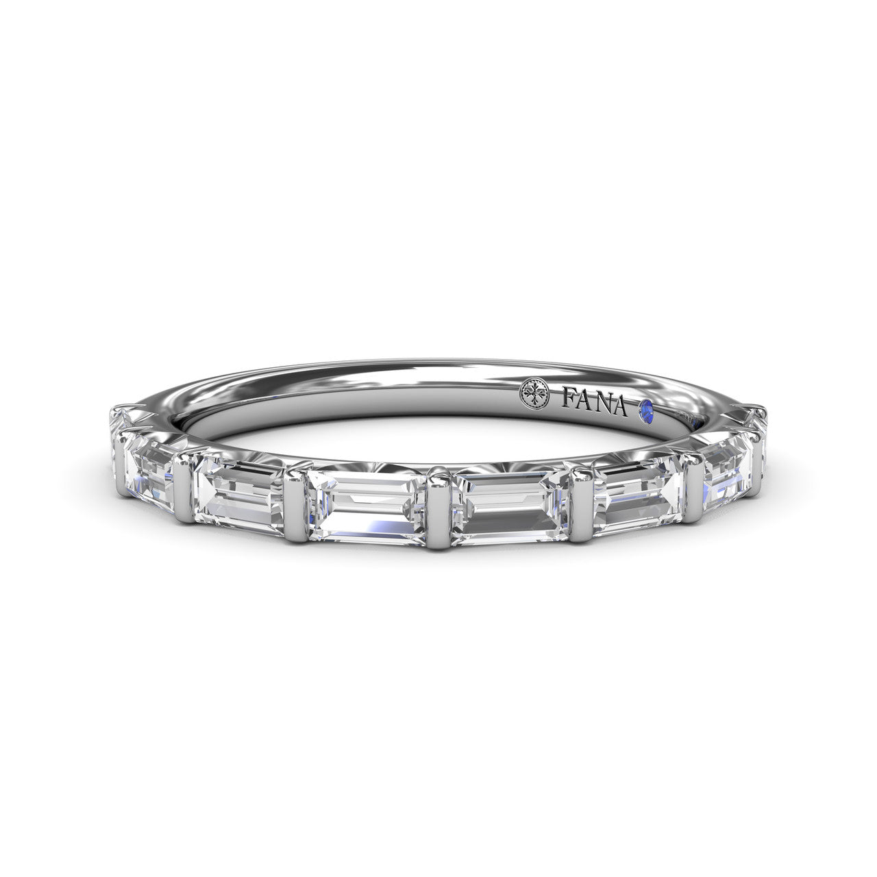 Horizontal Baguette Wedding Band