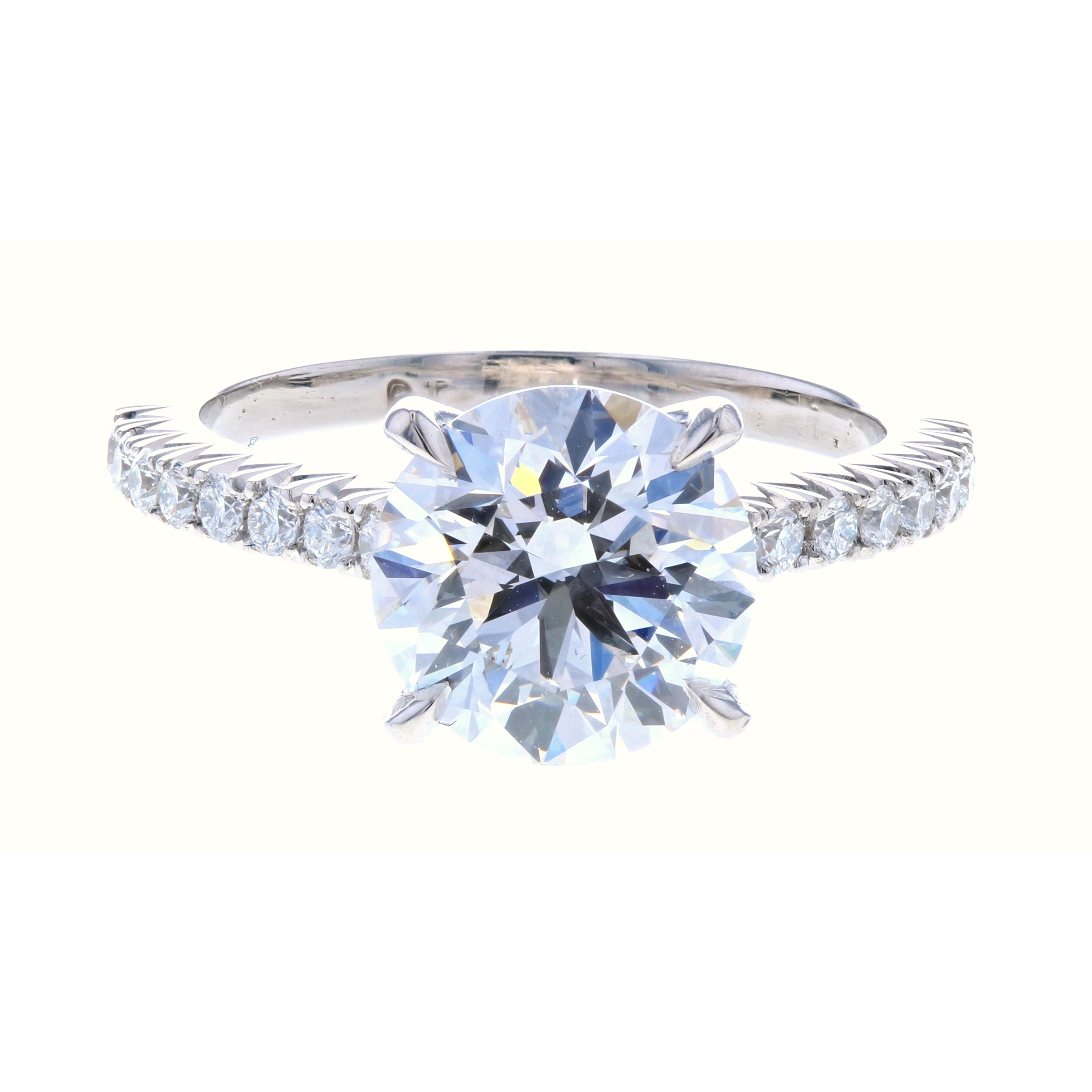 Round Cut Pave Diamond Engagement Ring – Concierge Diamonds