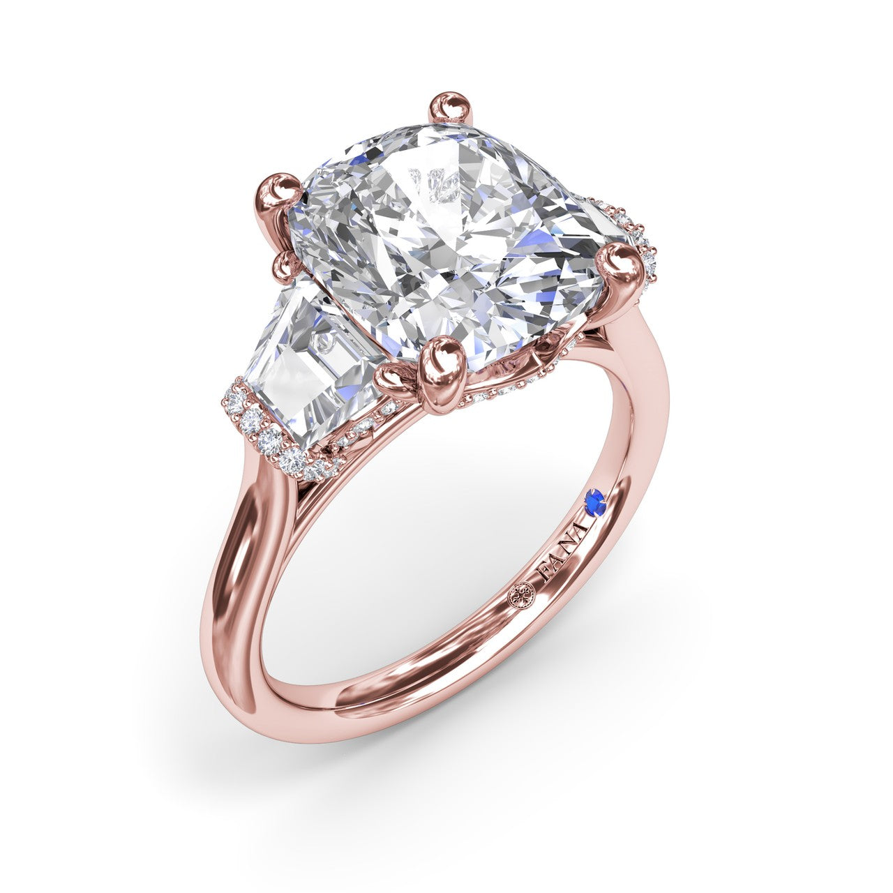Three Stone Trapezoid Diamond Engagement Ring – Concierge Diamonds