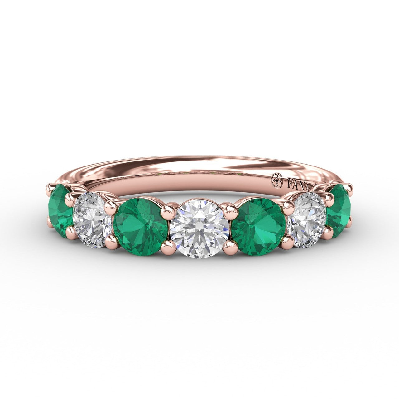 Emerald and Diamond Shared Prong Anniversary Band – Concierge Diamonds